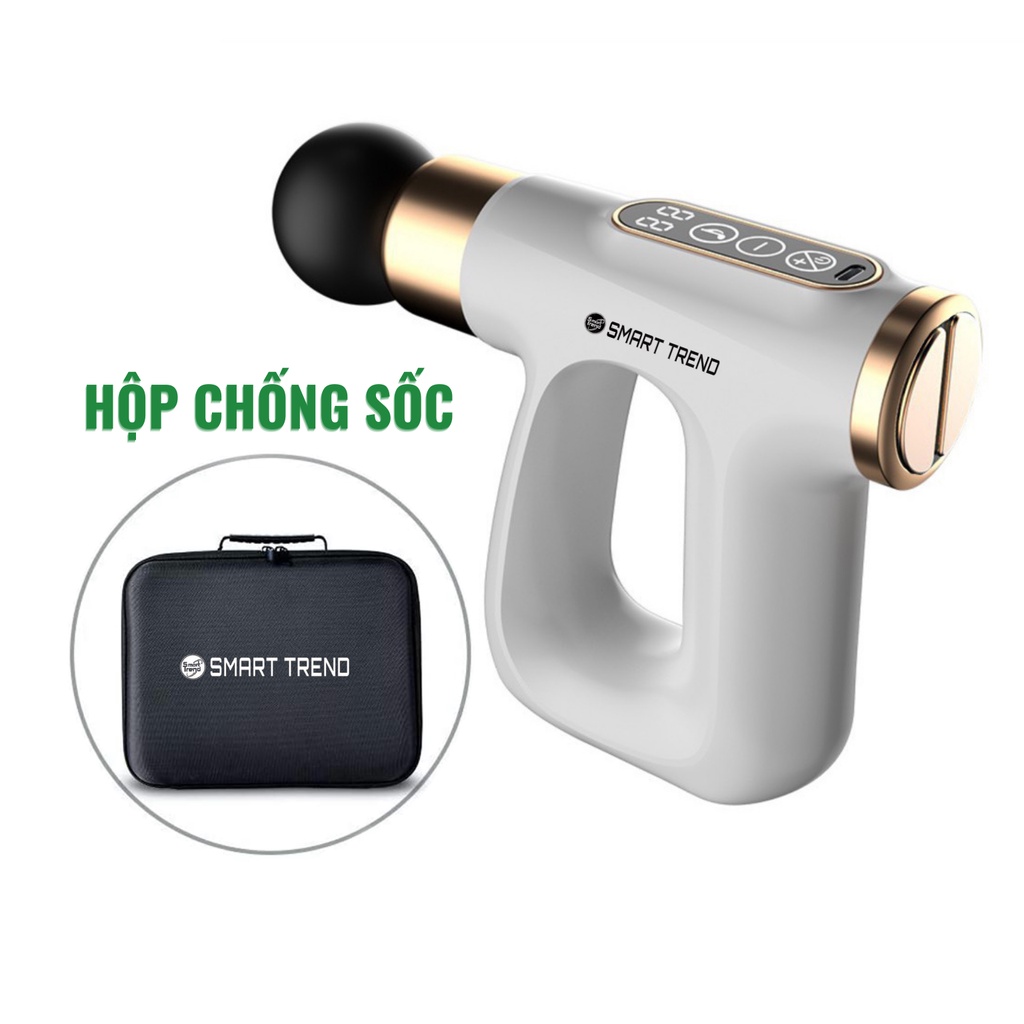 Máy Massage Cầm Tay đấm Lưng Có Chức Năng Xung điện 4 đầu 12 Chế độ Cao Cấp Smartrend Mscc