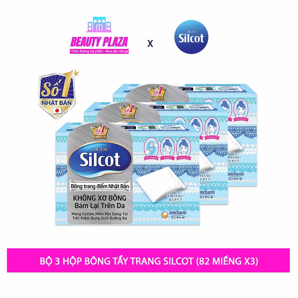 Bộ 3 Hộp Bông Tẩy Trang Cơ Bản Silcot Silcot Velvety Touch Cotton 82 ...