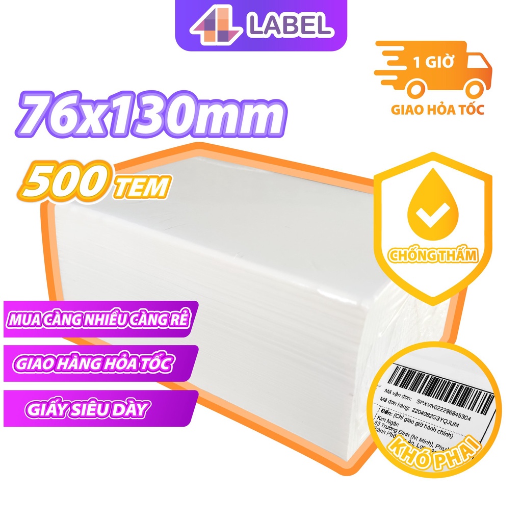 Giấy in đơn hàng TMDT A7 76x130 loại dày, giấy in nhiệt A7 dạng tệp 500 ...