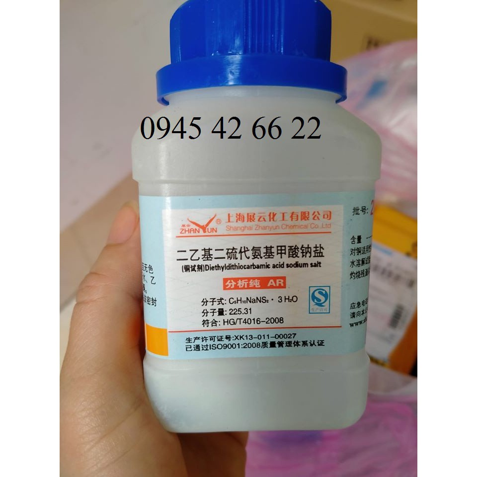 Hóa Chất Diethyldithiocarbamic acid sodium salf - C5H10NaNS2.3H2O - Lọ ...