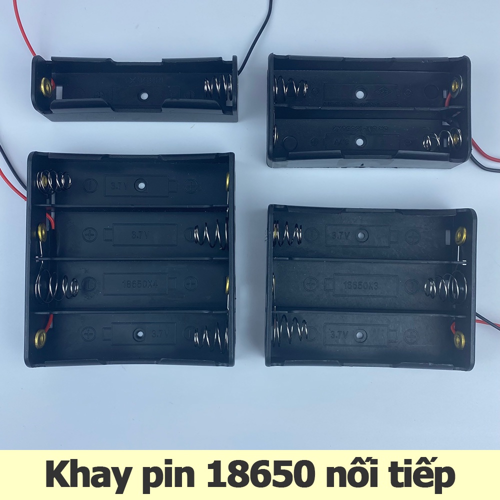 Khay pin 18650 1 2 3 4 cell pin nối tiếp đế giữ pin có dây | Shopee ...