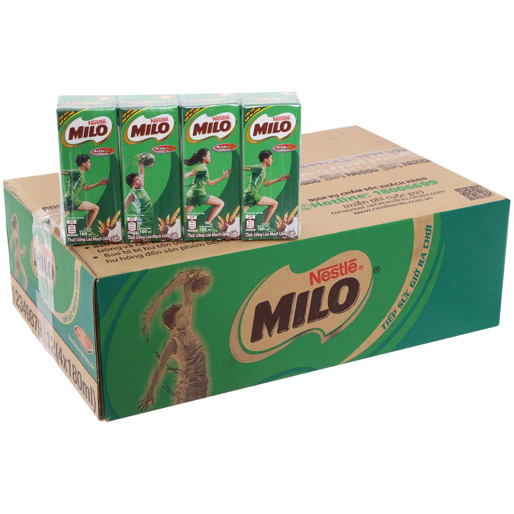 Sữa Milo uống liền lúa mạch 12(4x180ml) thùng 48 hộp | Shopee Việt Nam