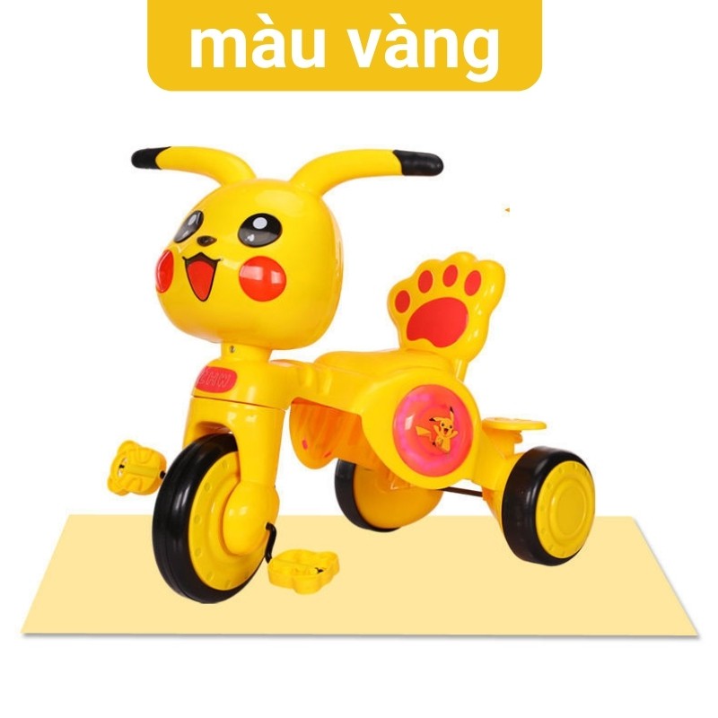 Xe đạp 3 bánh,xe cút kít pikachu- có nhạc và đèn nhựa cao cấp kiểu dáng ...