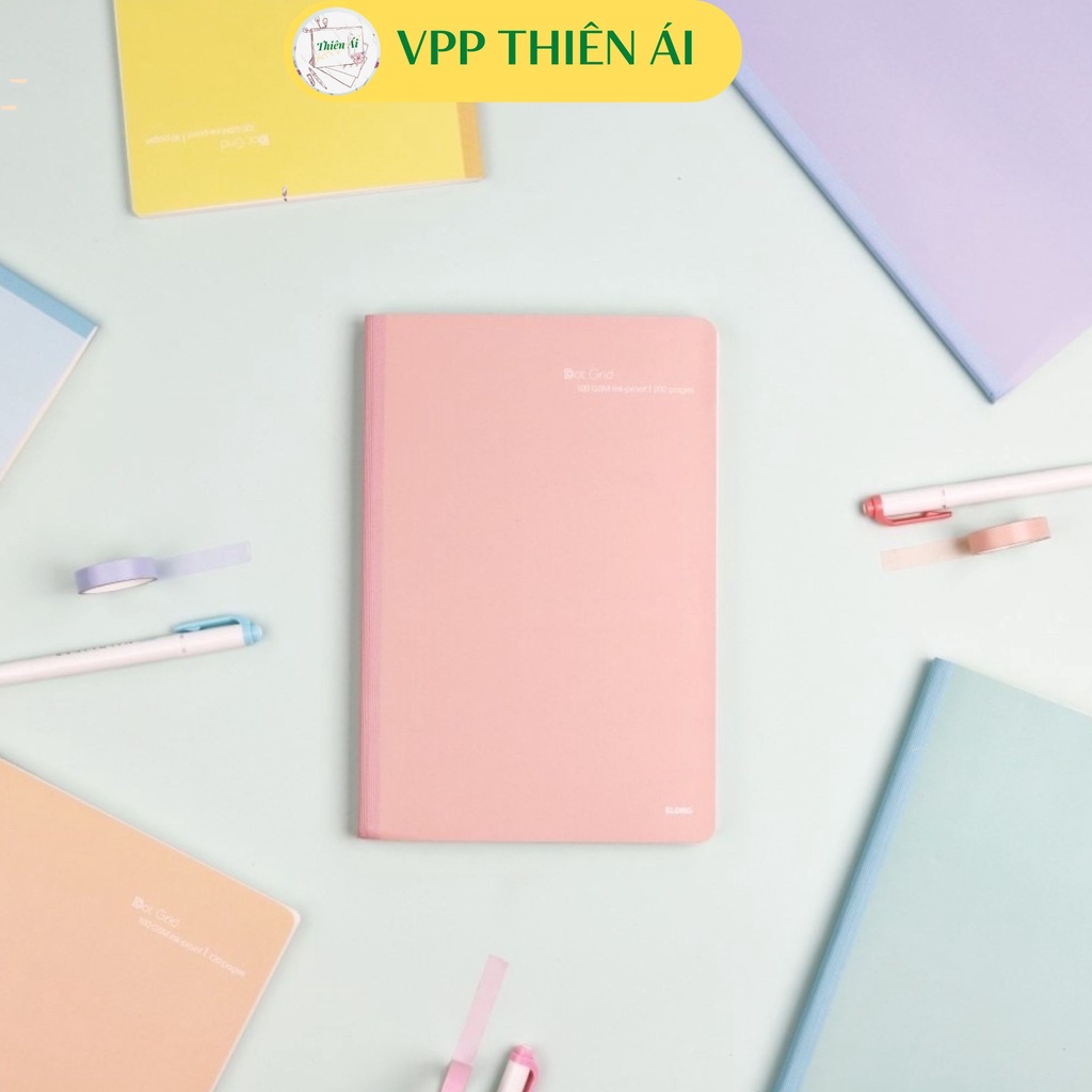 KLong - Vở may dán gáy B5 chấm Dot Grid 100/76 bìa màu Pastel siêu xinh ...