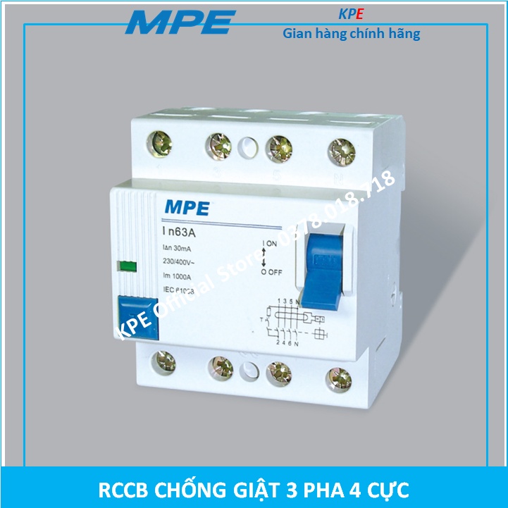 CB CHỐNG GIẬT RCCB CHỐNG RÒ 3 PHA 4P 4 CỰC ÁP TÔ MÁT ÁT TÔ MÁT APTOMAT ...