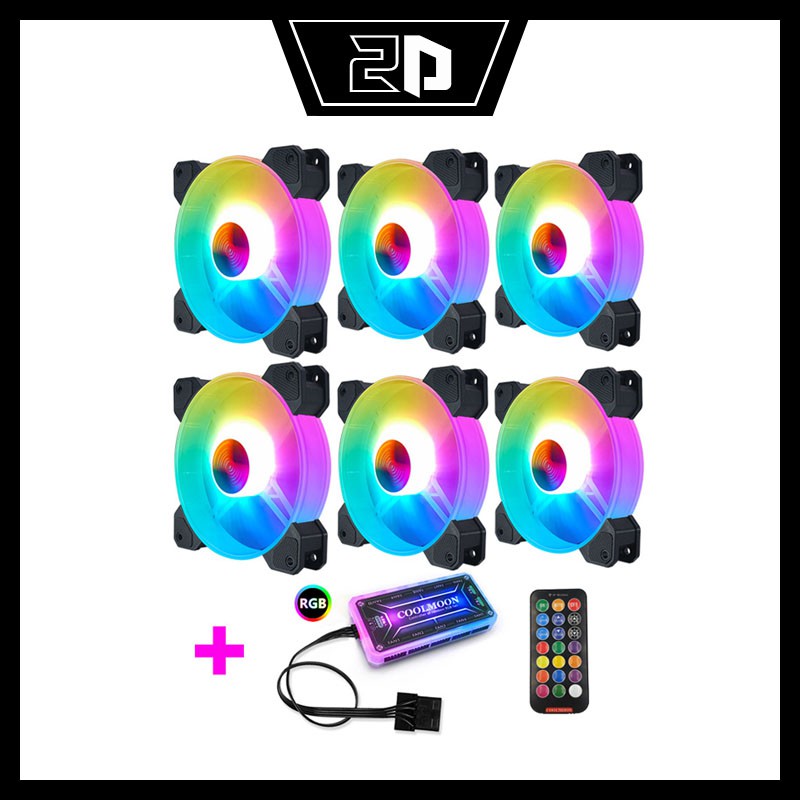 Quạt Coolmon Y1 LED RGB (Bộ đầy đủ Hub và Remote) | Shopee Việt Nam