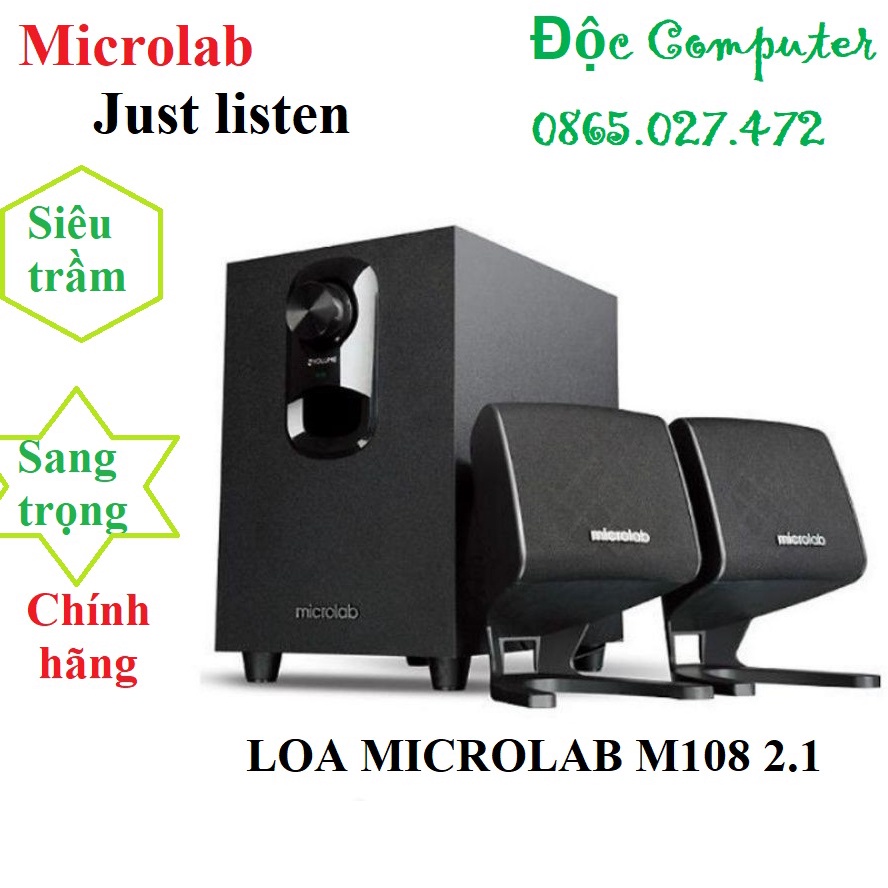 Loa Máy Tính Microlab M108 2.1_ Hàng chính hãng bảo hành 12 tháng | Shopee Việt Nam
