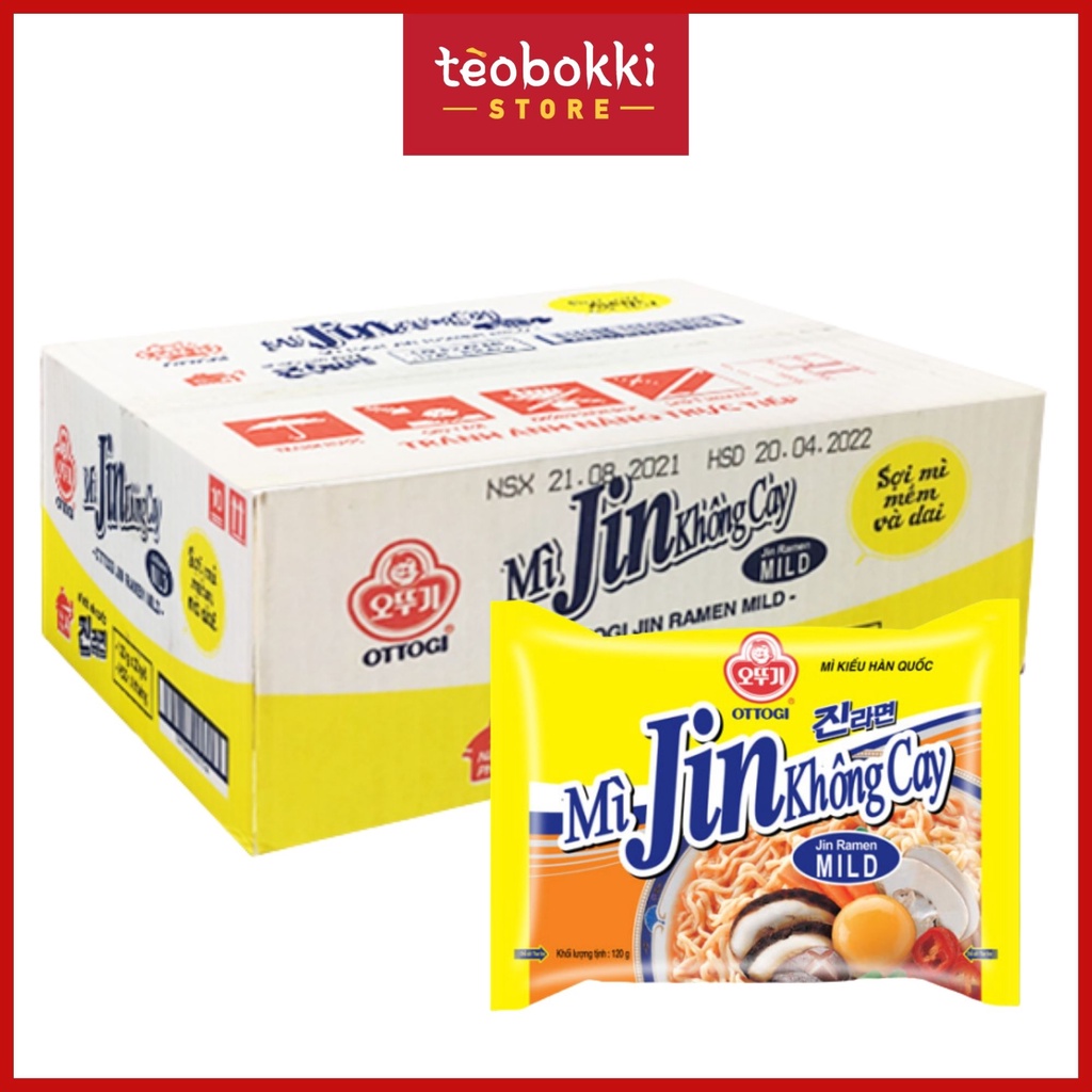 Thùng 20 gói mì Jin không cay Ottogi 120g | Shopee Việt Nam