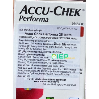COMBO 2 HỘP ACCU CHEK PERFORMA 25 QUE - CHÍNH HÃNG ROCHE (ĐỨC) | Shopee ...