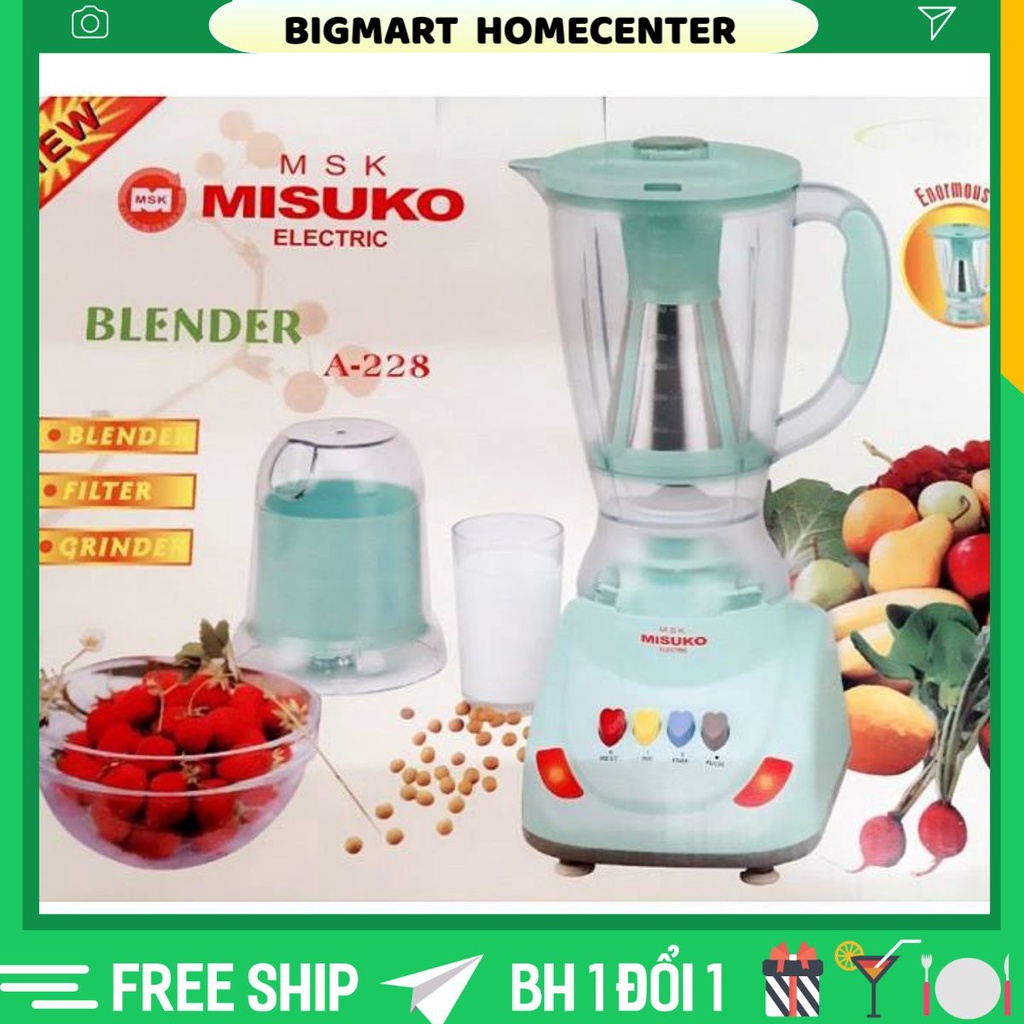 Máy Xay Sinh Tố ⭐️FREESHIP⭐️Máy Xay Đa Năng Misuko Siêu Khoẻ - A228 ...