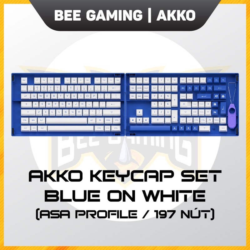 Bộ Keycap AKKO Blue on white | Chất liệu PBT Double Shot | ASA Profile ...