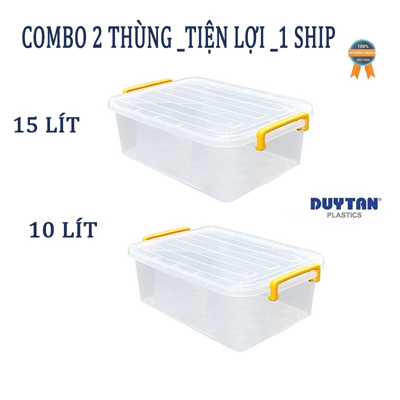 [SIÊU SALE]Combo 2 Thùng 10L và 15L hàng Duy Tân đựng đồ nhựa PP bền đẹp, cứng chắc | Shopee ...