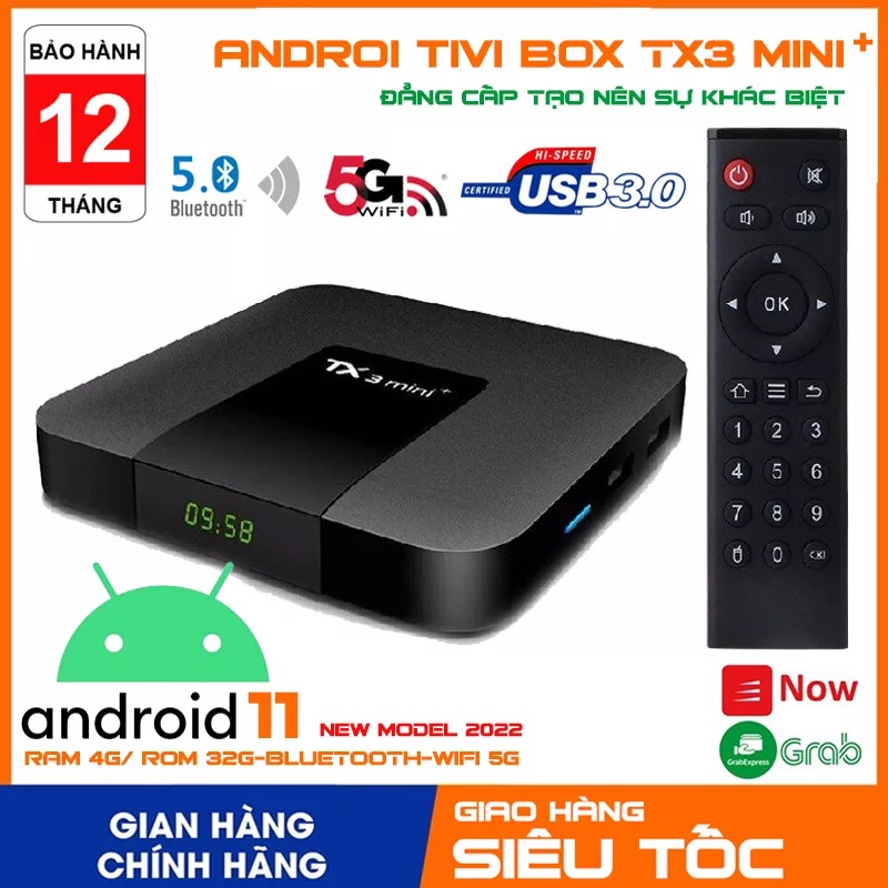 [kèm chuột bay] Android TIVI box TX3 Mini plus 2022 phiên bản RAM 4G ...