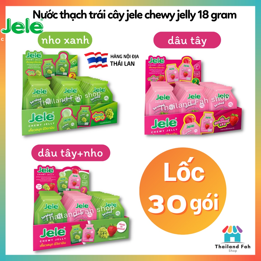 30 gói Nước thạch trái cây Jele chewy Thái Lan 18g | Shopee Việt Nam