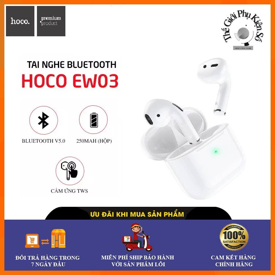 Tai Nghe Không Dây HOCO EW03 - Tai Nghe Bluetooth Định Vị , Đổi Tên , Cửa Sổ Popup - Bảo Hành ...