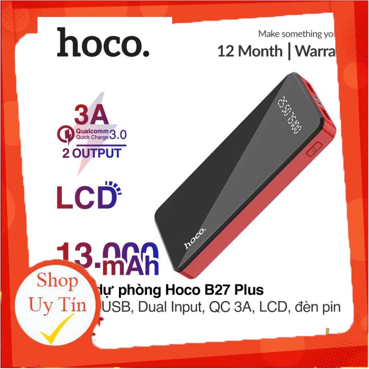 Pin dự phòng Hoco B27 Plus 13000mAh 2 đầu vào (Type-C&Micro-USB) 2 đầu ...