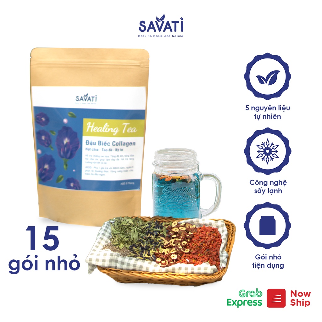 Trà hoa đậu biếc collagen SAVATI dưỡng nhan, trẻ hóa da | Shopee Việt Nam