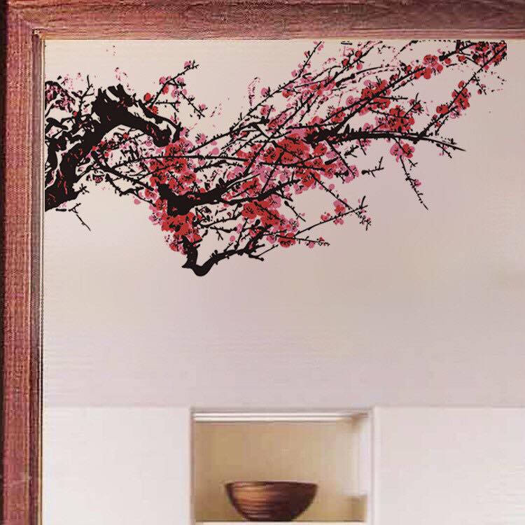 Decal dán kính cao cấp mẫu cành hoa mai ( 60cm x 58cm )-DK7055 | Shopee ...