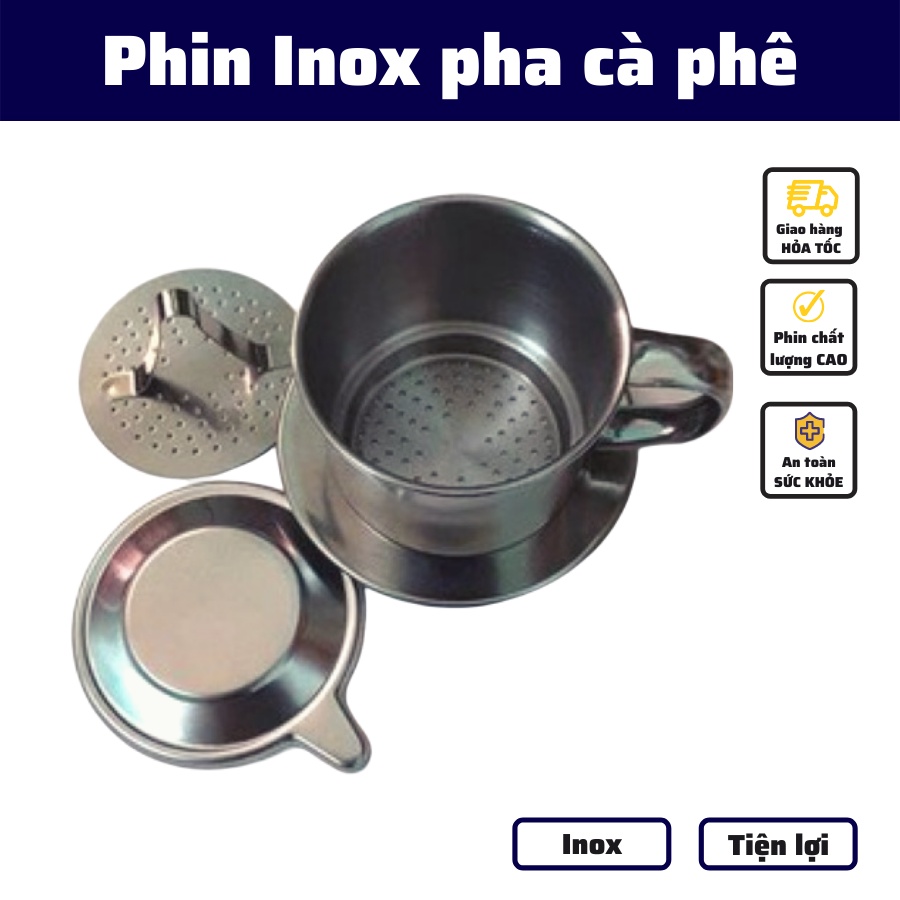 Phin Inox pha cafe nguyên chất cao cấp phin nhôm trung nguyên nắp vặn giữ hương vị đậm đà truyền ...