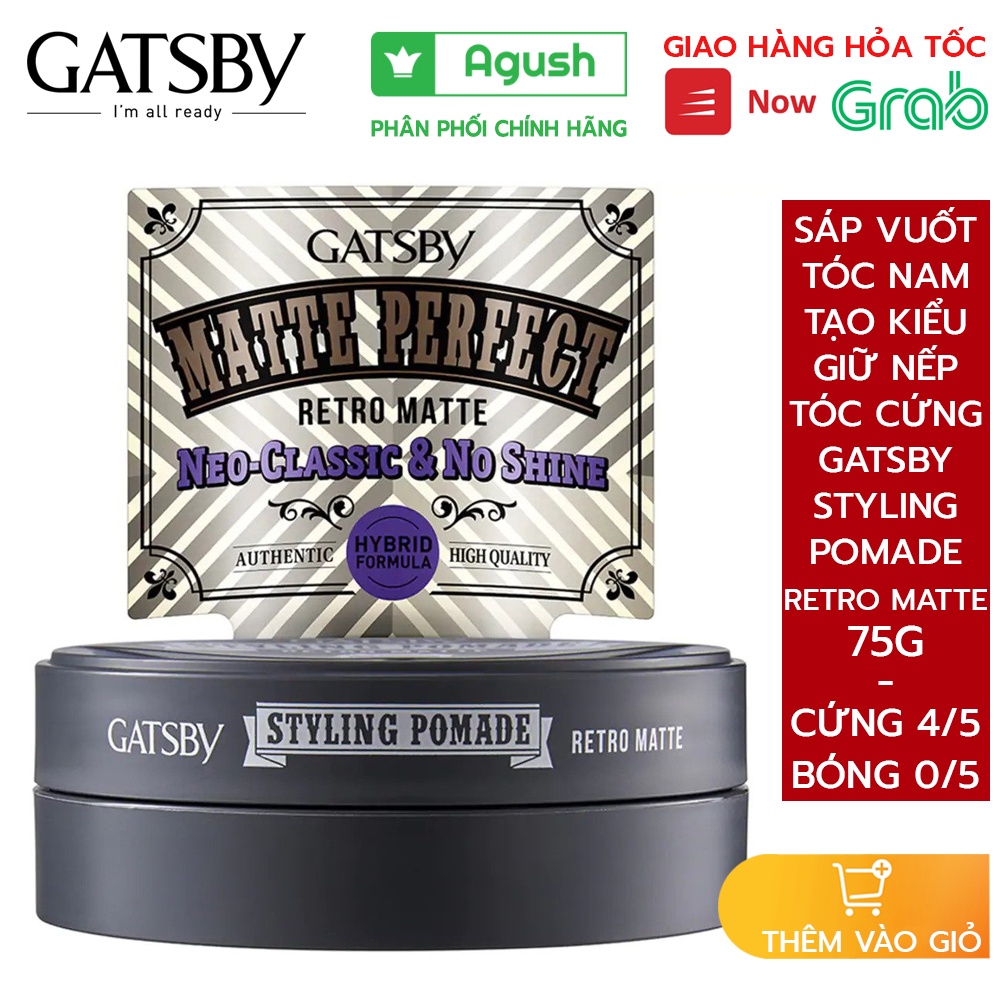 Sáp vuốt tóc nam thơm tạo kiểu cứng giữ nếp lâu chính hãng Gatsby ...