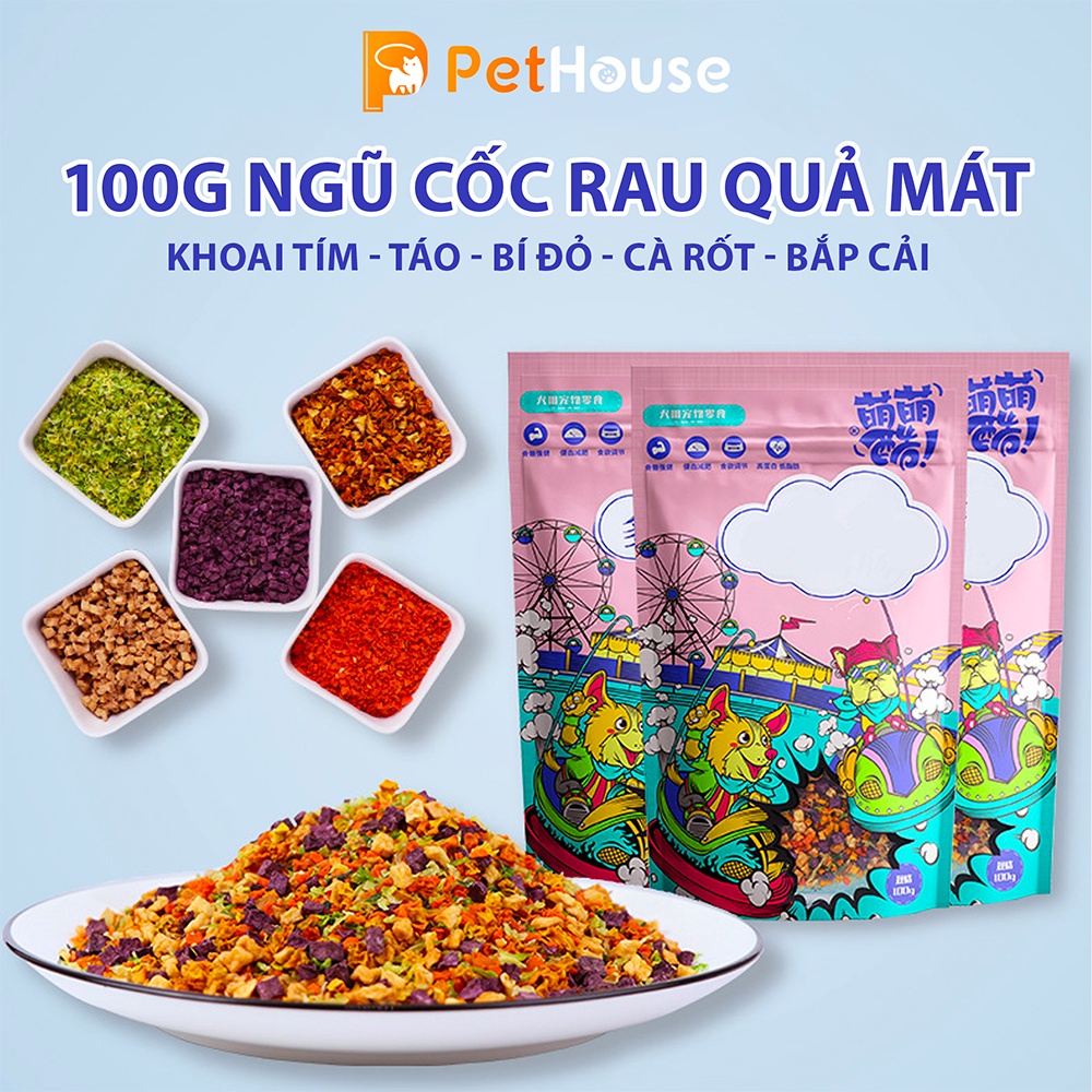 Snack thưởng rau củ ngũ quả sấy khô cho chó mèo Funny U ( 100g ...