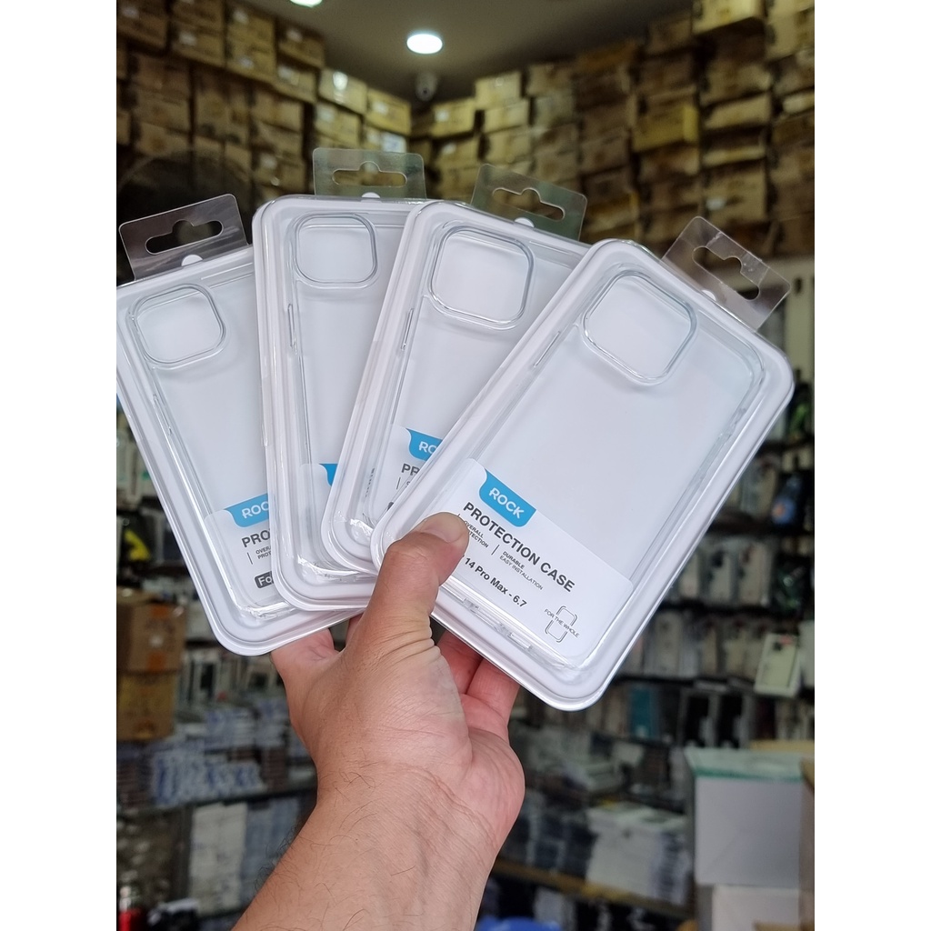 Ốp lưng Rock trong cứng viền mềm cho iP 12PRM + 13|Pro|PRM + 14|Plus ...