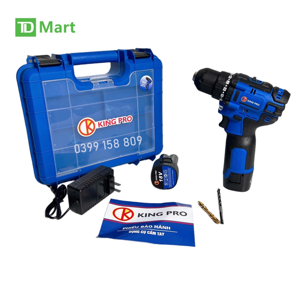 Máy khoan dùng pin 4 cell KINGPRO Không Chổi Than có khóa trục | Shopee Việt Nam