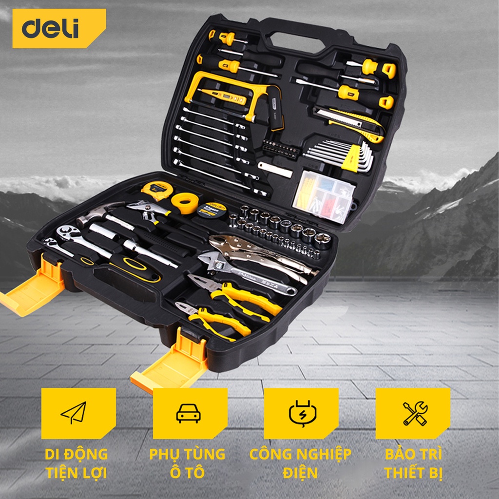 Hộp Dụng Cụ Sửa Chữa Đa Năng Deli 155 Chi Tiết - Chất Liệu Cao Cấp - Bộ ...