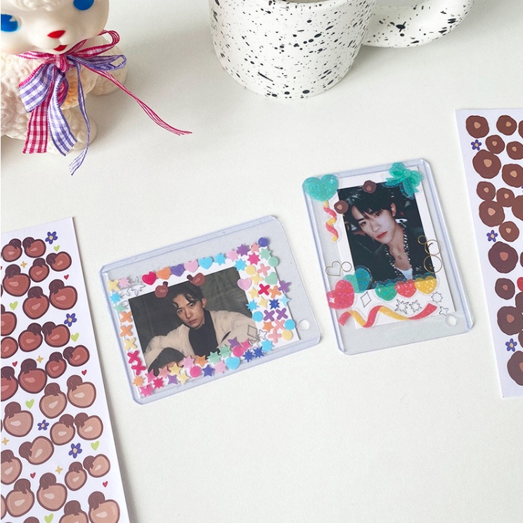 Sticker tai thỏ hình dán trang trí toploader card idol | BST131 ...