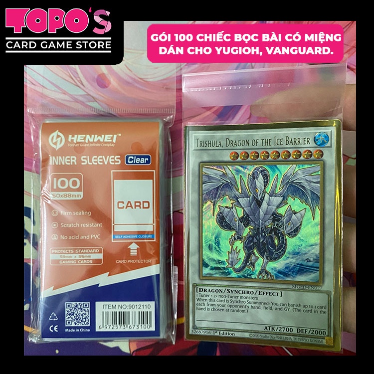 [Sleeve] 100 chiếc bọc bài dán cao cấp chính hãng Henwei cho thẻ Yugioh ...