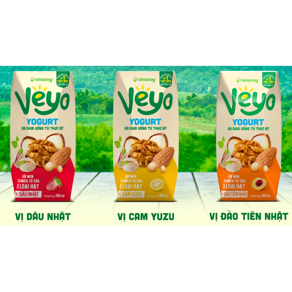 THÙNG 30 HỘP 180ML SỮA CHUA UỐNG VINASOY VEYO YOGURT | Shopee Việt Nam