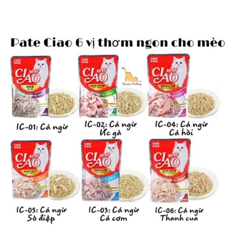 Ciao pate dạng gói 60g cho mèo phân loại 6 vị thơm ngon | Shopee Việt Nam