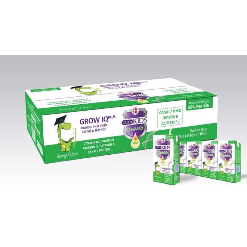 sữa bột pha sẵn Green Kid Grow IQ (thùng 110ml) | Shopee Việt Nam