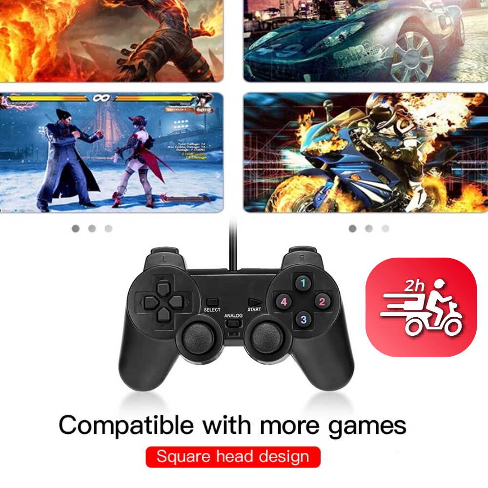 Tay cầm chơi game cho PC/Laptop có rung cổng USB đen (có gạt Analog ...