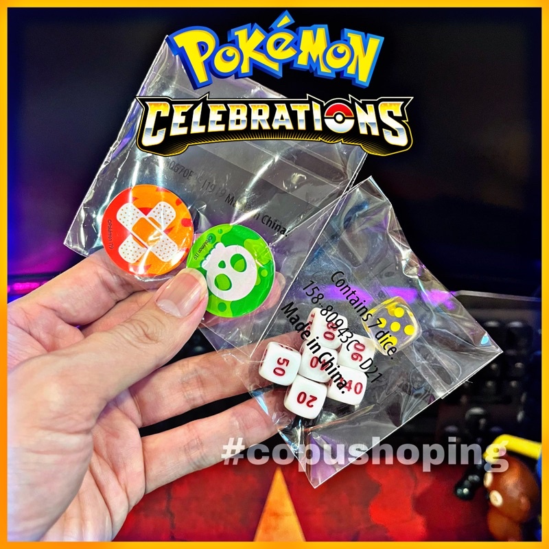 Bộ xúc xắc và đồng xu Pokemon chơi thẻ bài TCG Pokémon kỉ niệm 25 năm ...
