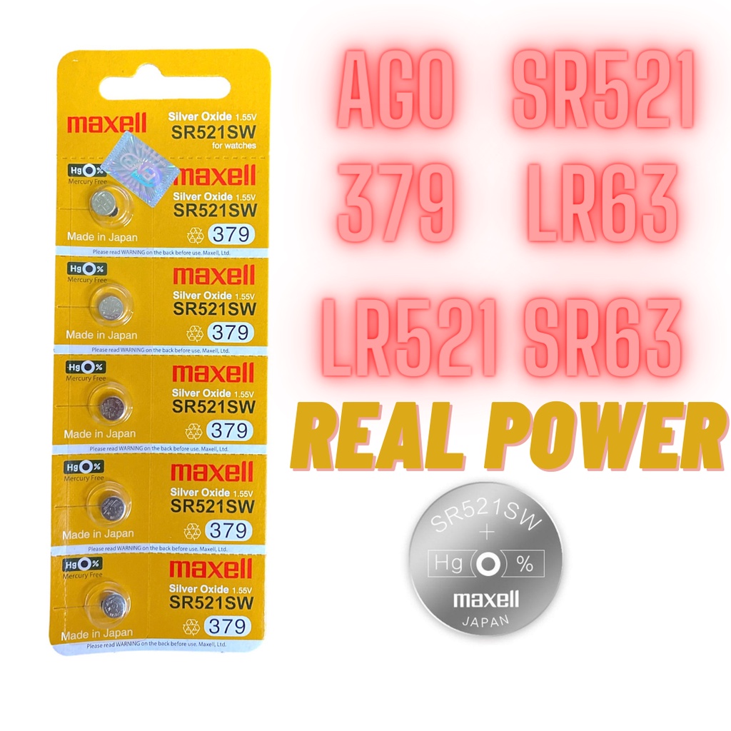Pin Maxell AG0 / 379 / SR521SW / LR63 / LR521 / SR521 Silver Oxide 1 ...