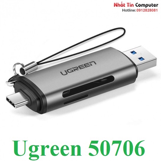 Đầu đọc thẻ nhớ SD/TF chuẩn USB Type C và USB 3.0 Ugreen 50706 chính hãng | Shopee Việt Nam