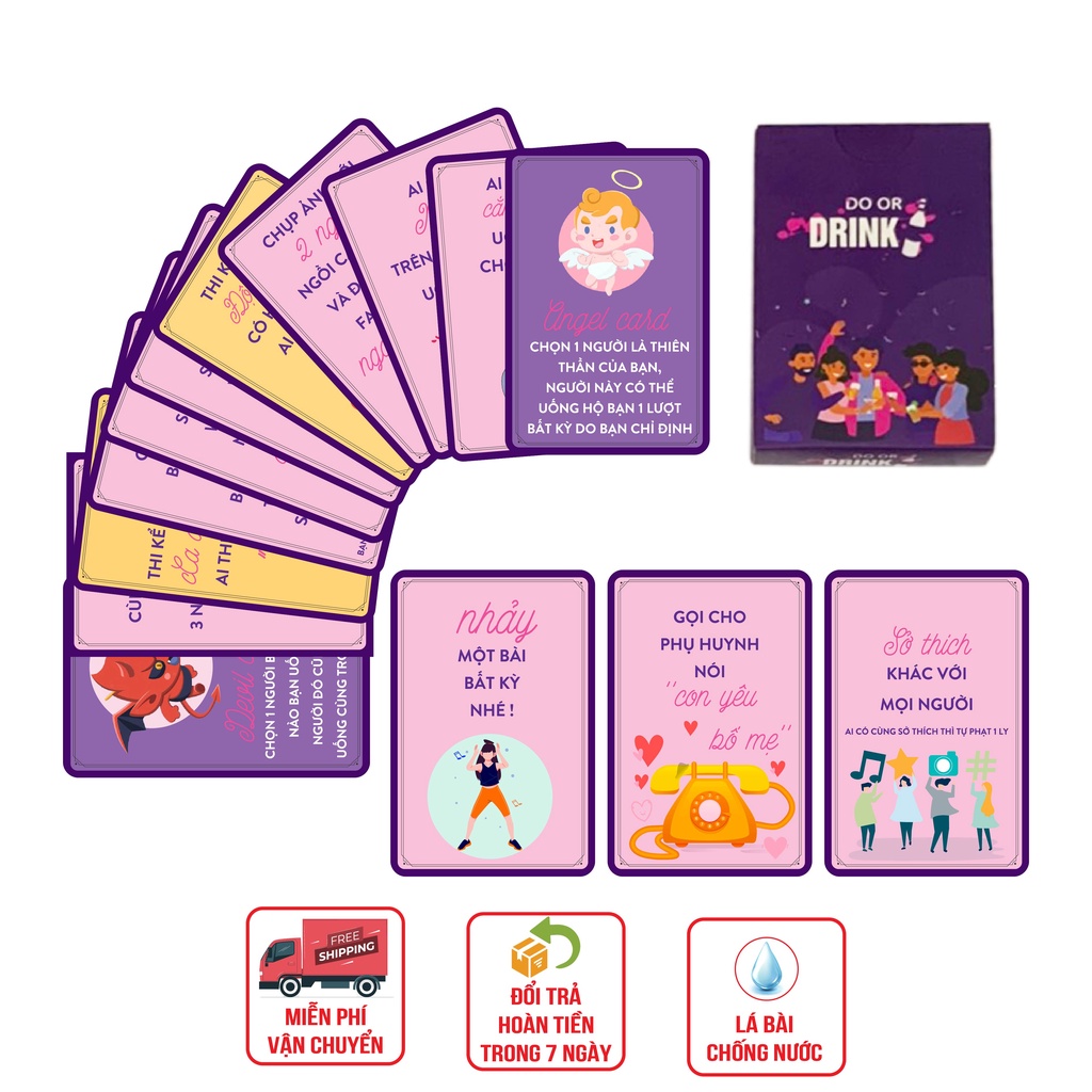 Bộ bài Drinking game huệ nốc out tổng hợp 40 lá bài cho cặp đôi nhóm ...