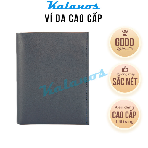 Bóp Ví nam da bò cao cấp Kalanos KBN120-Navy, ví da nam đứng màu xanh ...
