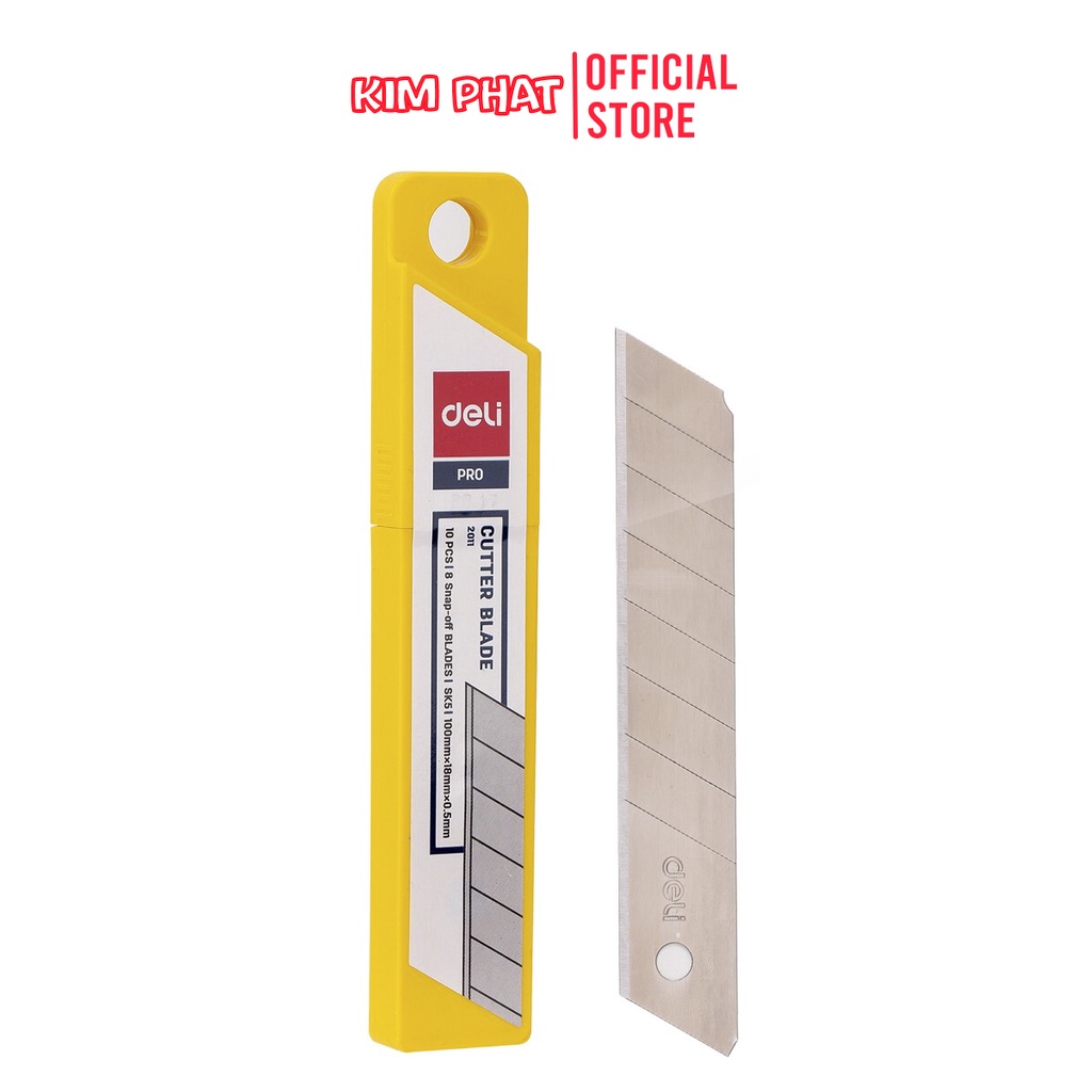 Hộp 10 Lưỡi dao trổ, lưỡi dao rọc giấy Deli E2011 / E2012 / E2015 ...
