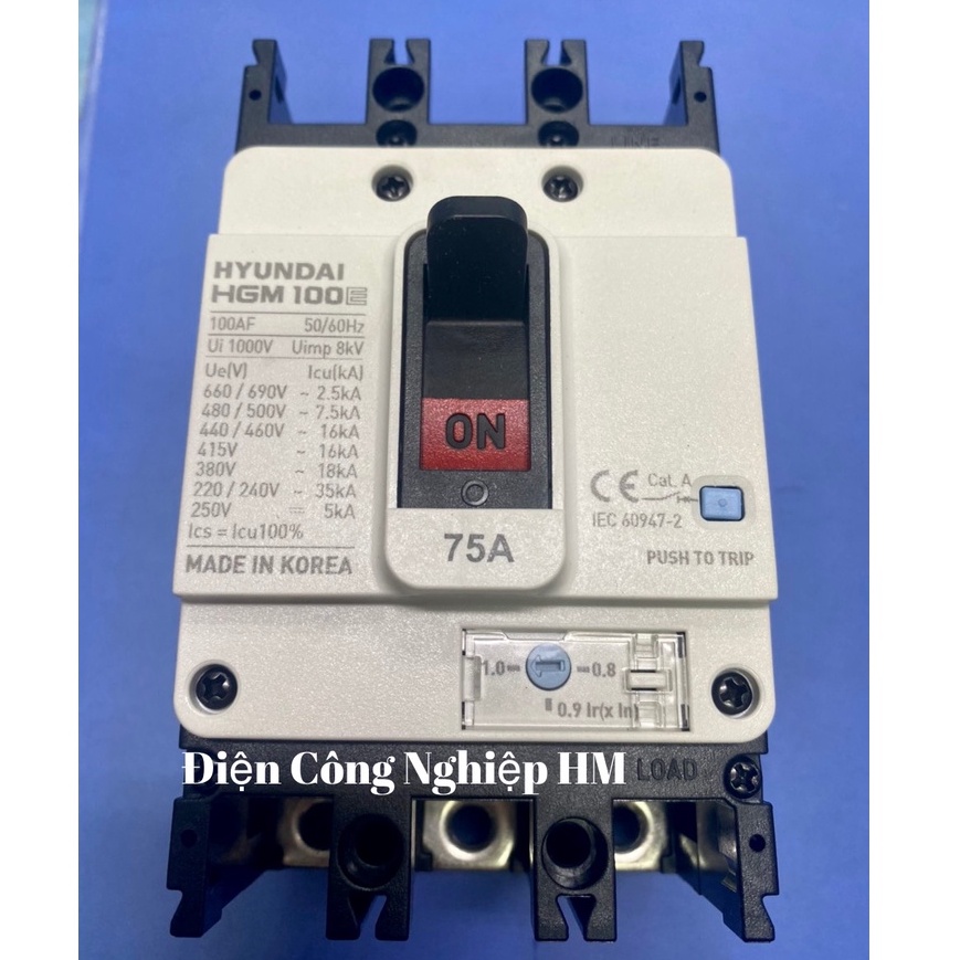 Aptomat MCCB 3 Pha HGM100E-F Hyundai dòng 63A~100A - Chính Hãng, Át Tô Mát Khối Cầu Dao Điện 3P ...