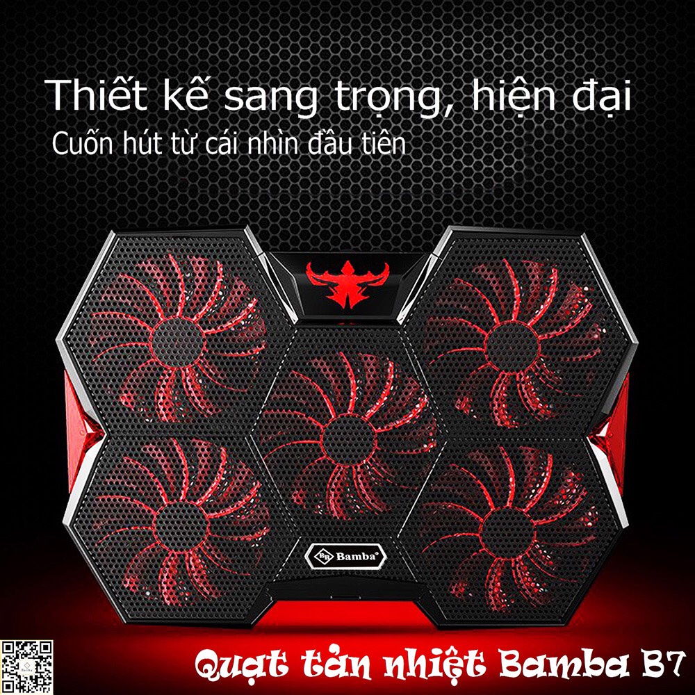 ĐẾ TẢN NHIỆT LÀM MÁT LAPTOP BAMBA B7 (5 QUẠT ) | Shopee Việt Nam