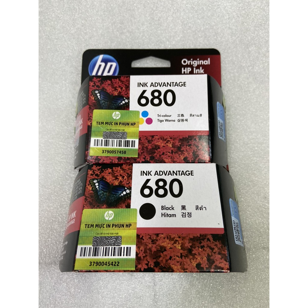 Combo bộ 2 mực in phun hp680 BLACK ( F6V27AA ) và hp680 màu TRI - COLOR ...