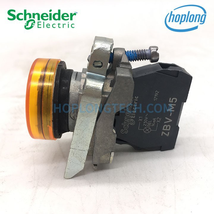 Đèn báo led Schneider XB4BVM5 phi 22 điện áp 240V màu vàng dòng XB4 ...