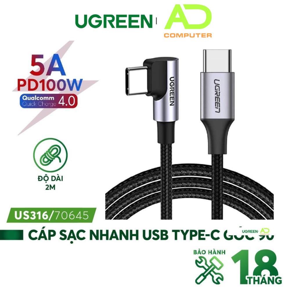 Cáp sạc nhanh USB Type C PD hỗ trợ 100W UGREEN US316 US334 | Shopee Việt Nam