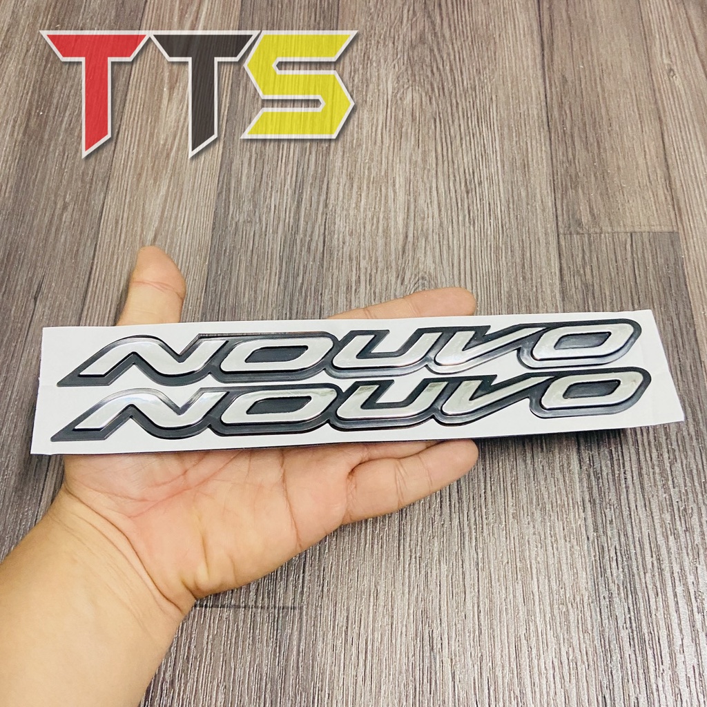 Bộ tem logo chữ nổi NOUVO 1, 2, 3 đời đầu chất liệu nhựa cứng 3d dáng ...