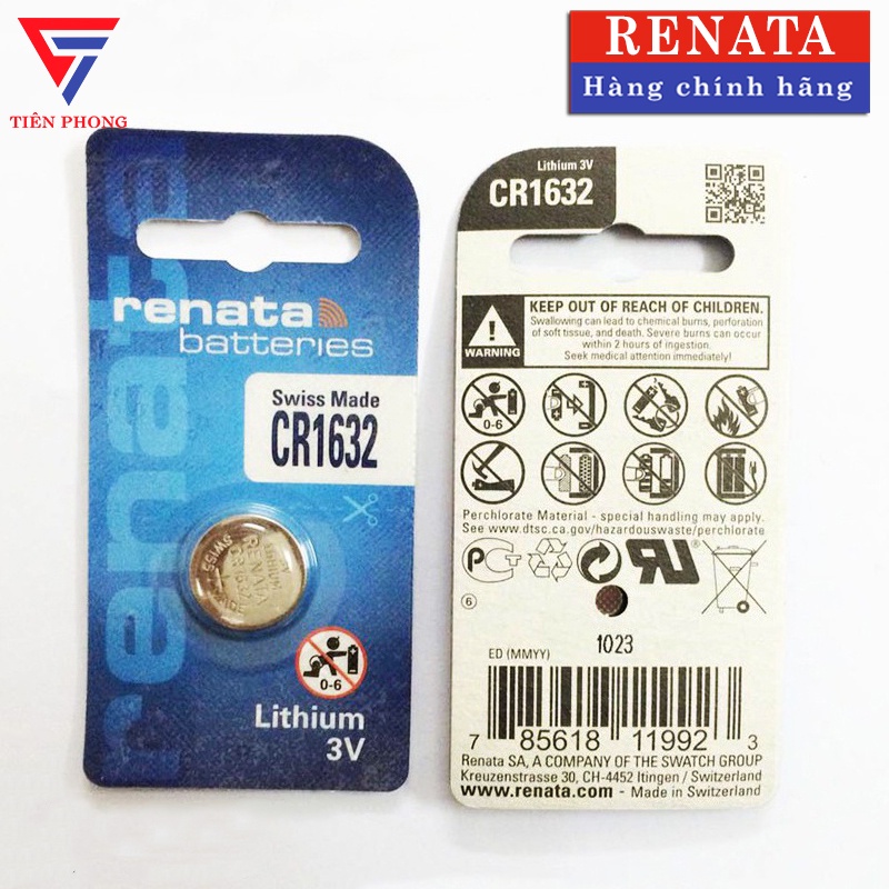 Pin Renata CR1632 3V, pin 1632 chính hãng Renata, pin remote xe máy, ô ...