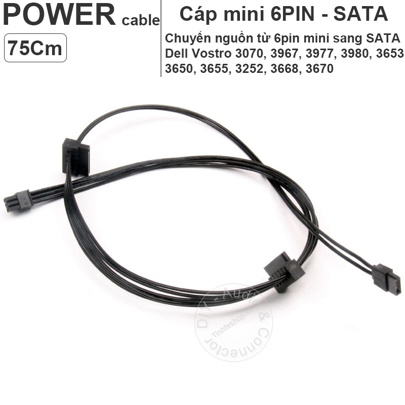 Cáp nguồn mini 6pin ra 2 SATA + 1 cổng mini SATA ổ đĩa quang dành cho Dell Vostro 3070 3670 3967 ...