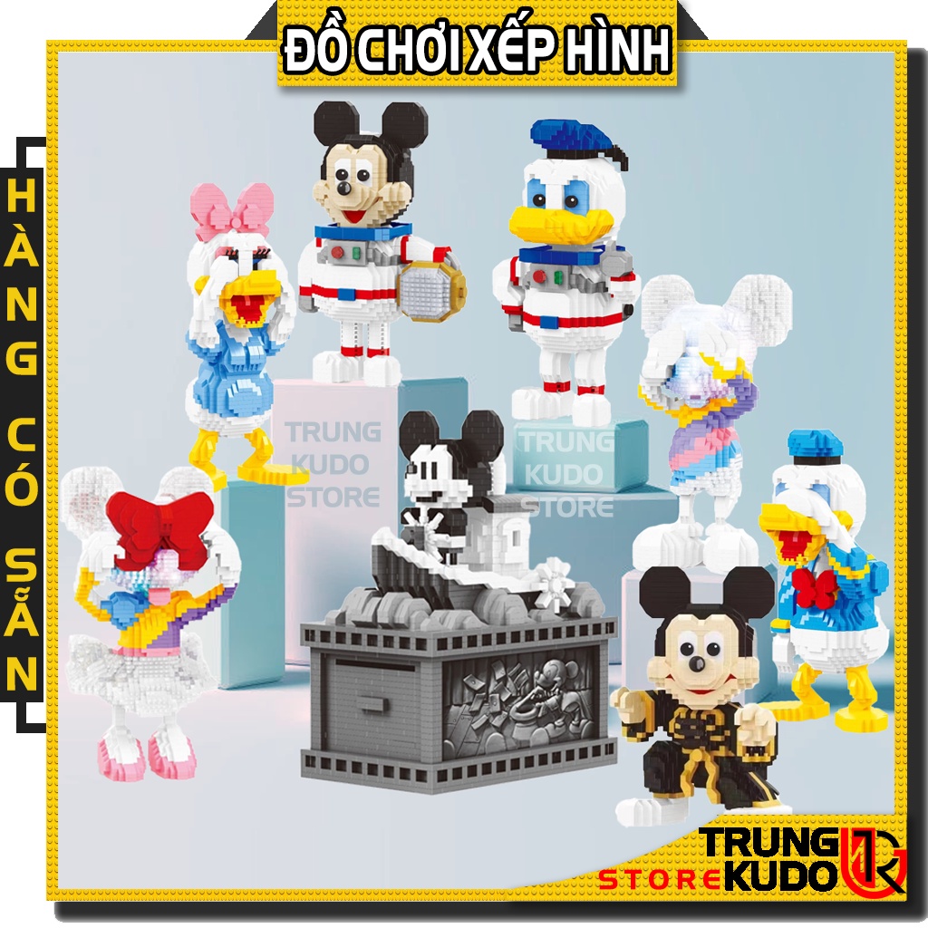 Mô hình Mickey và Vịt Donald có đèn dạng đồ chơi lắp ráp Chuột Mickey ...