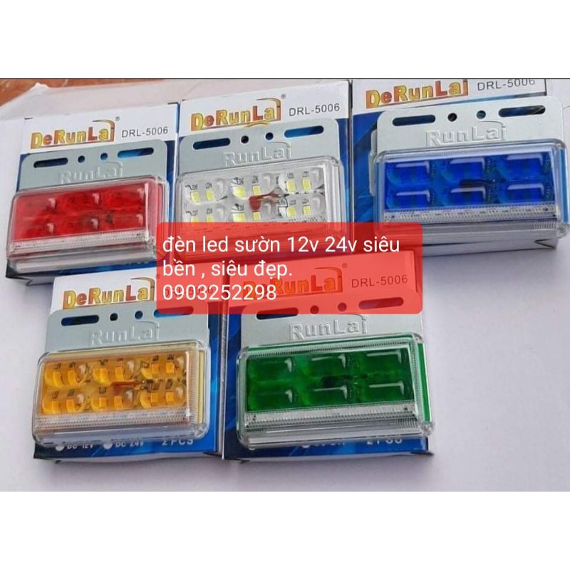 đèn led sườn, đèn sườn xe tải siêu bền đẹp 12v - 24v 5006 các màu cỡ ...